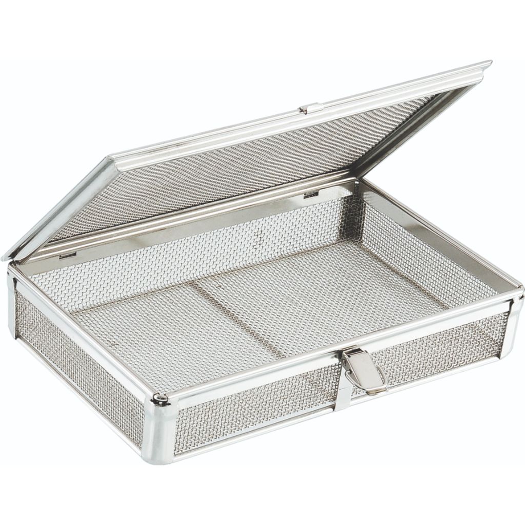 Stainless Steel Fine Mesh Basket Reinforced With Hinged Lid And Lockin ...